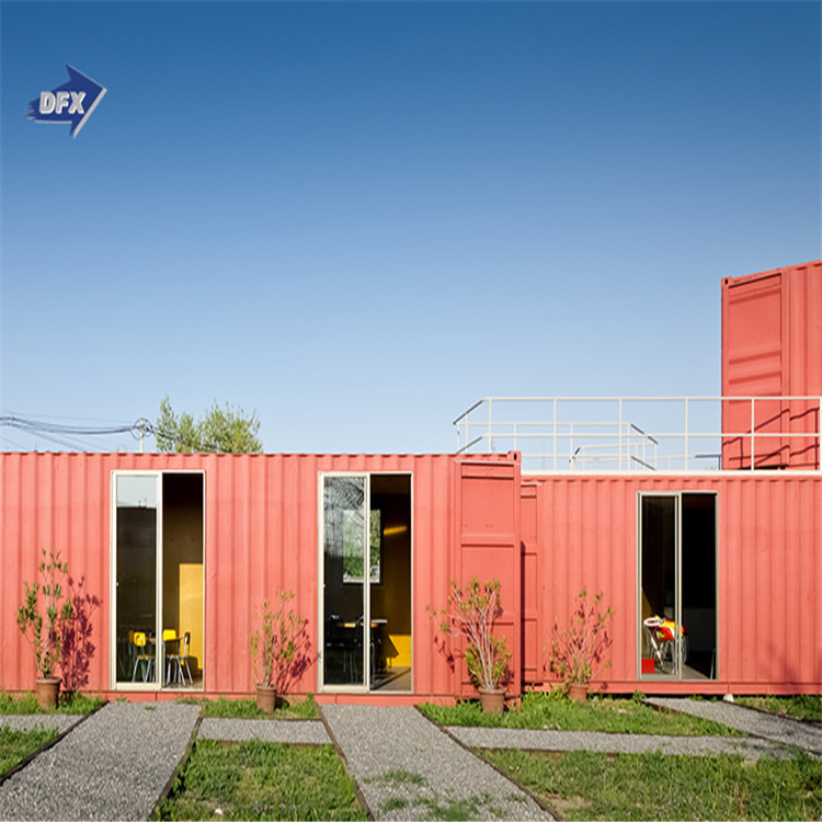 Colorful Prefabricated log cabin container office tiny house modular ...