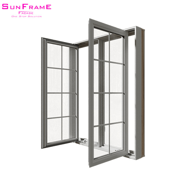 Modern French Style Window With Grilles And Screen Windows Frames ...